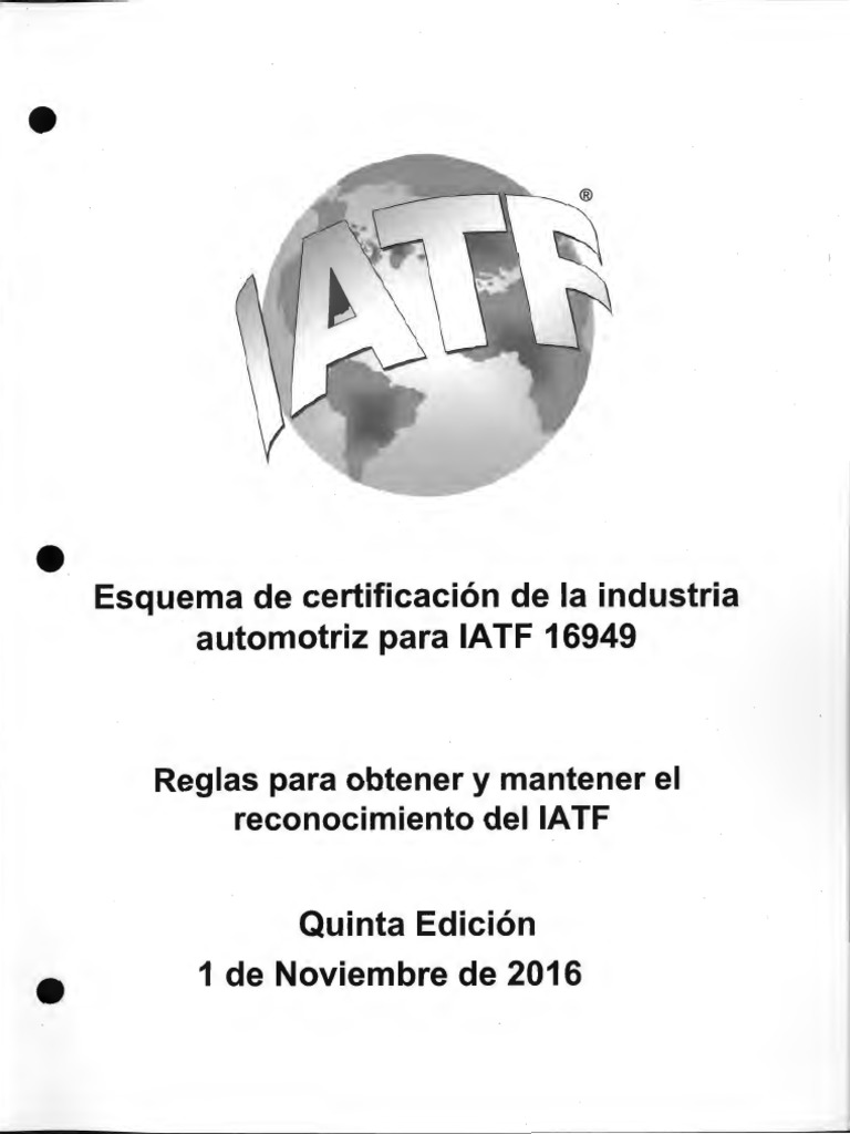 Reglas IATF 16949 - 2016 5° Ed | PDF | Fabricante Original de Equipo ...