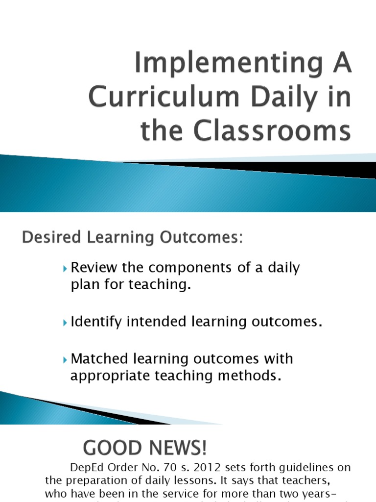 Implementing Curriculum | PDF | Lesson Plan | Learning
