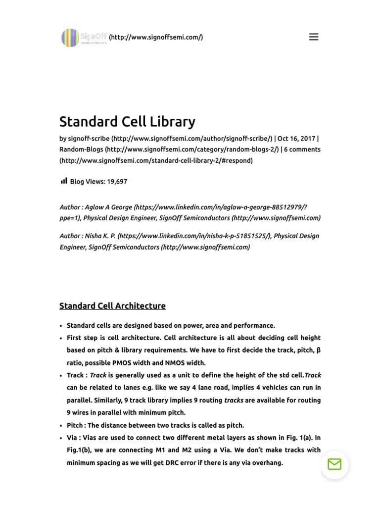 Standard Cell Library - Physical Design, STA & Synthesis, DFT ...