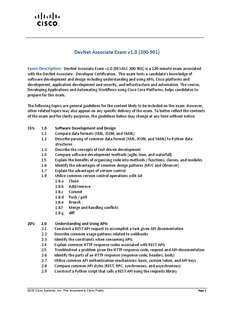 200 901 Devasc (Ccna) | PDF | Application Programming Interface | Computer Network