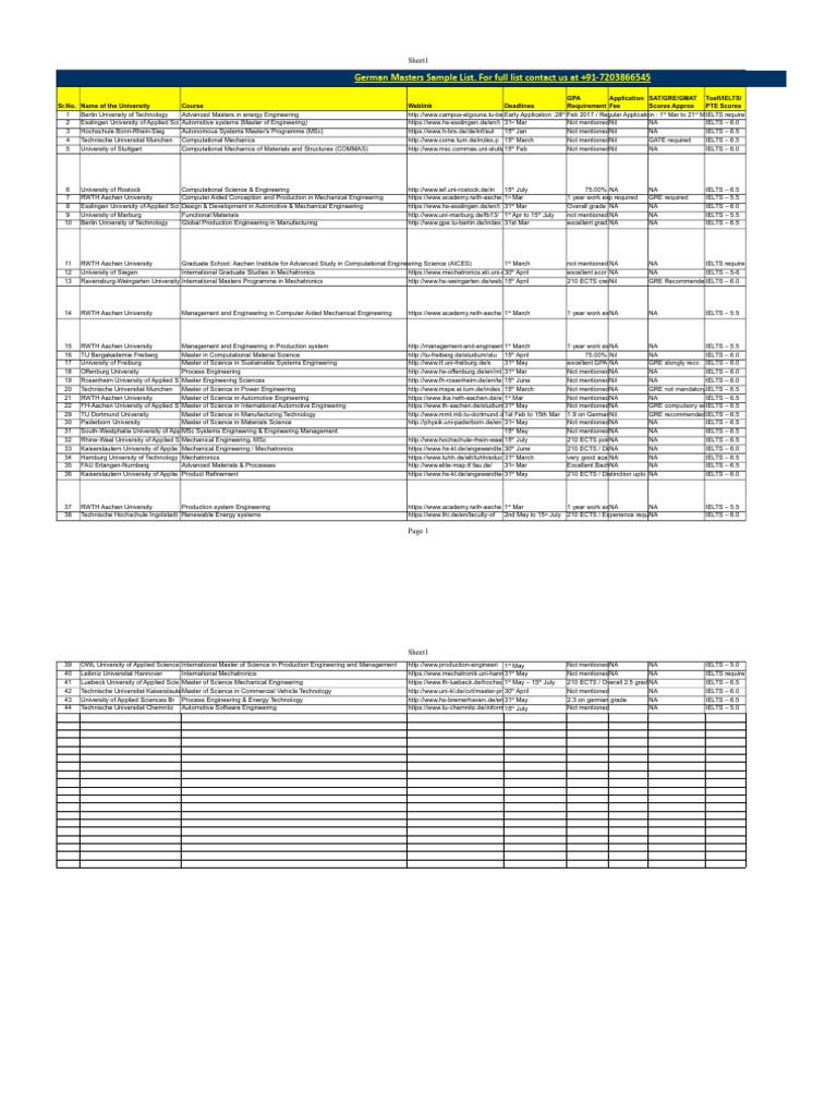 German Masters Mechanical - Sample - WS 2018 | PDF | Master Of Science ...