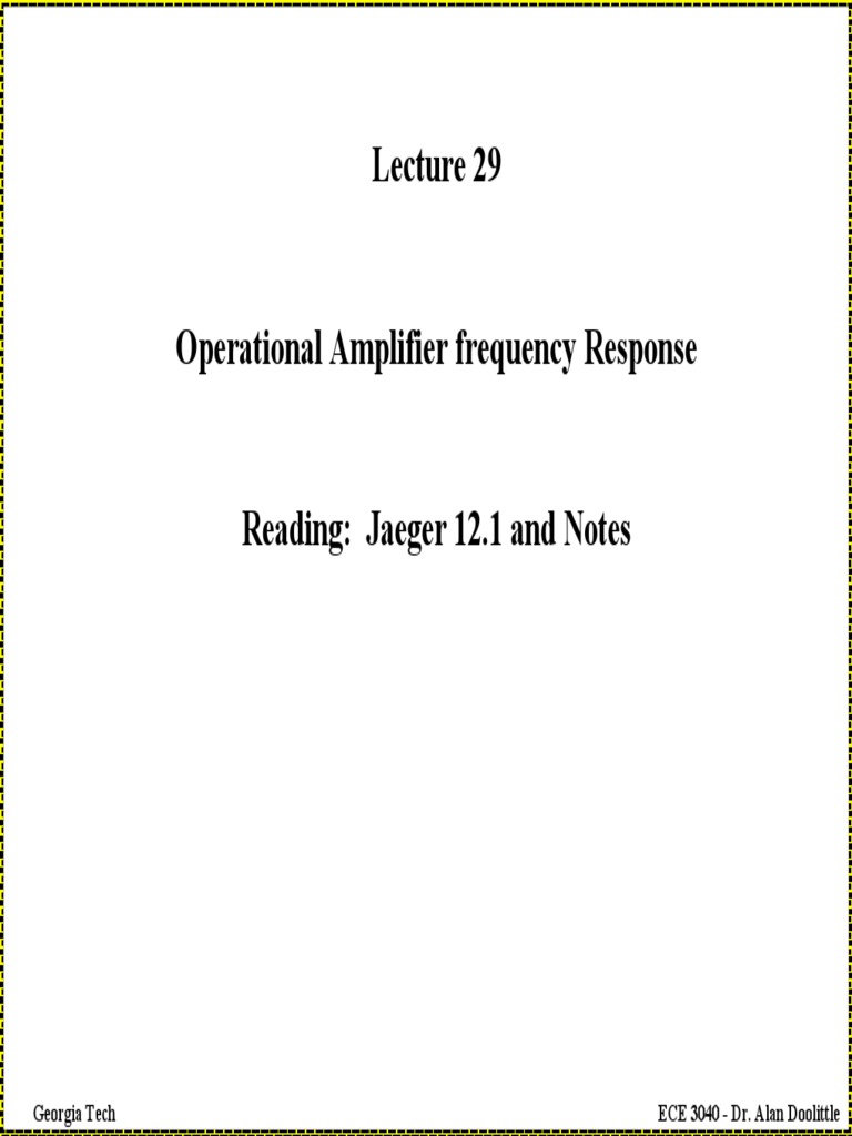 Lecture29-OP Amp Frequency Response PDF | PDF | Amplifier | Operational Amplifier