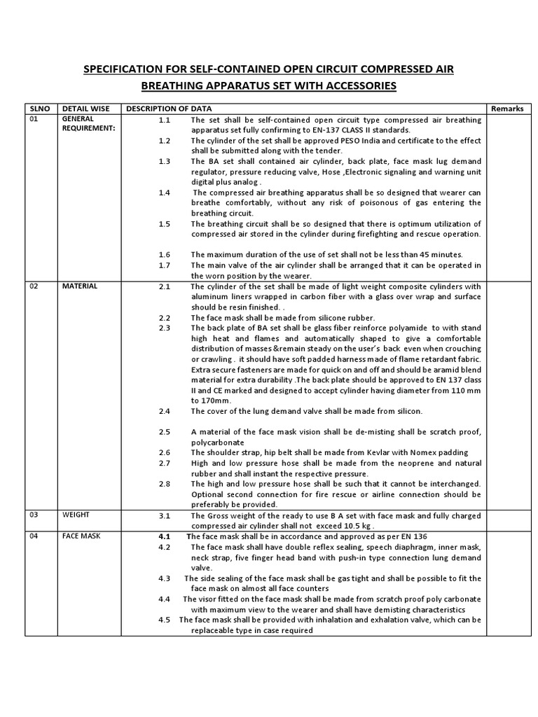 B A Set - Specification | PDF | Valve | Equipment