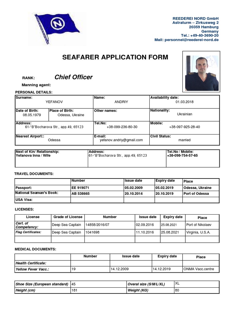 Seafares-Application Form PDF | Download Free PDF | Shipping | Transport