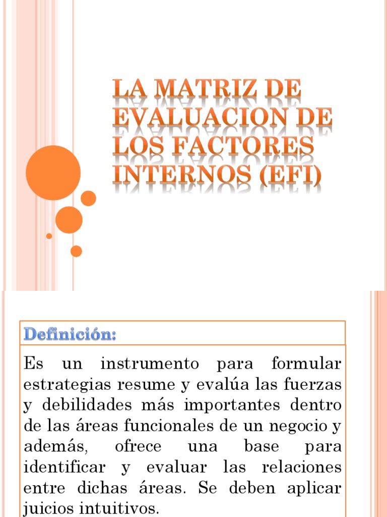 La Matriz de Evaluacion de Los Factores Internos | PDF