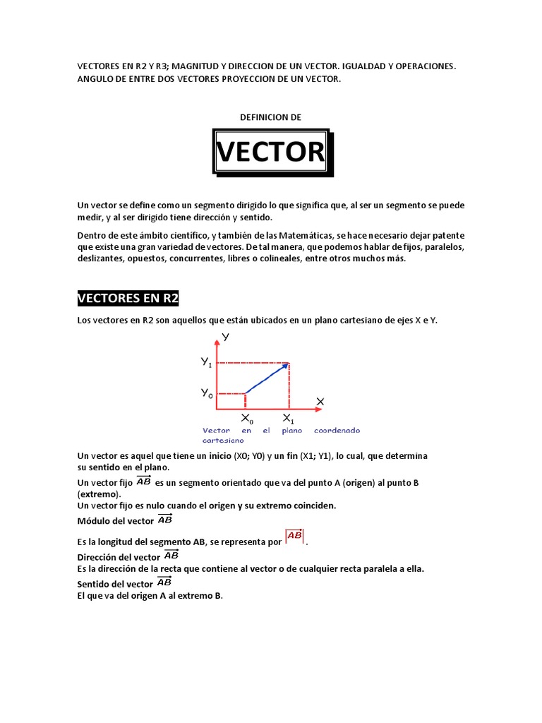 Vectores en r2 y r3 Calculo Vectorial | PDF | Vector Euclidiano ...