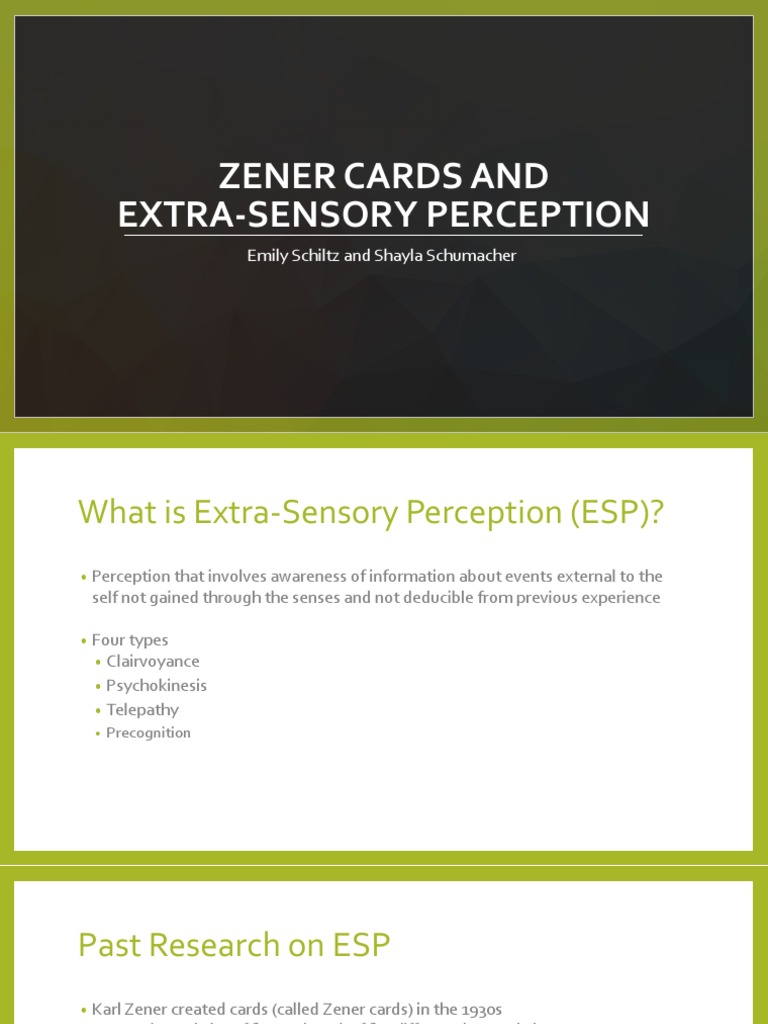 Zener Card Powerpoint | PDF | Extrasensory Perception | Psychological ...