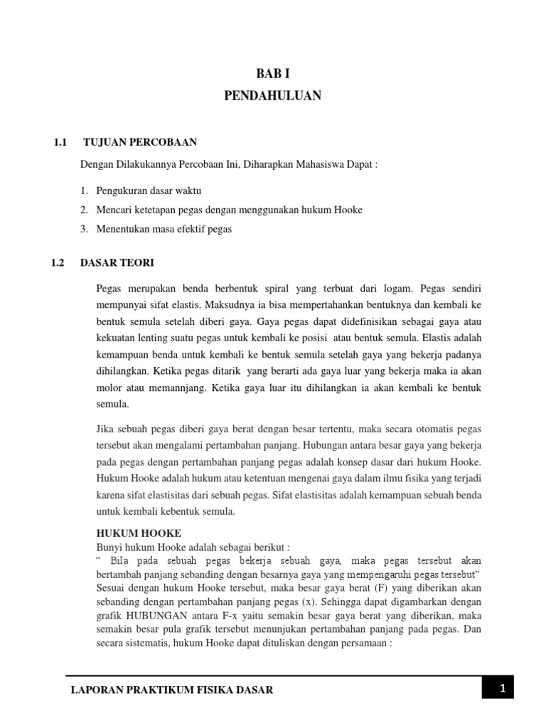Laporan - Praktikum - Fisika - Dasar - Tetapan Pegas | PDF