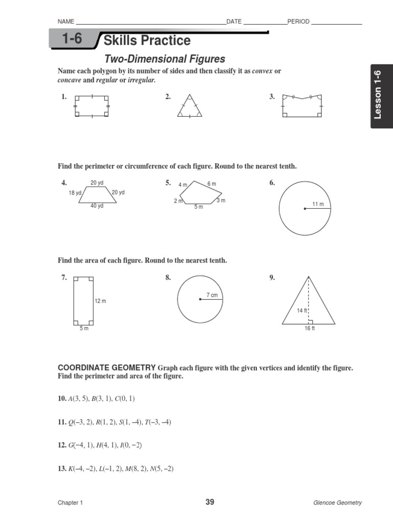 1-6 Skills Practice: 2D Figures | PDF