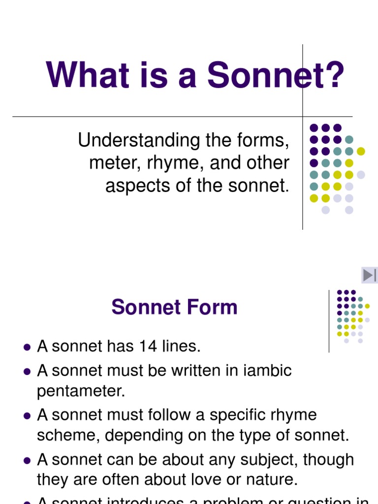 Sonnet Powerpoint | PDF | Sonnets | Metre (Poetry)