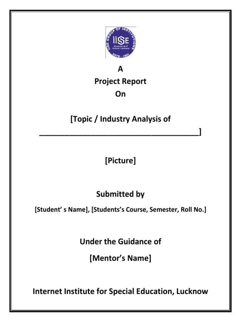 BBA Project Report Format BBA 2 & BBA 4 Semester | PDF