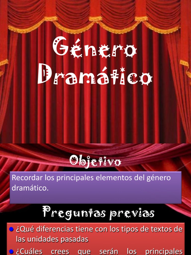 Elementos del Género Dramático | PDF | Teatro