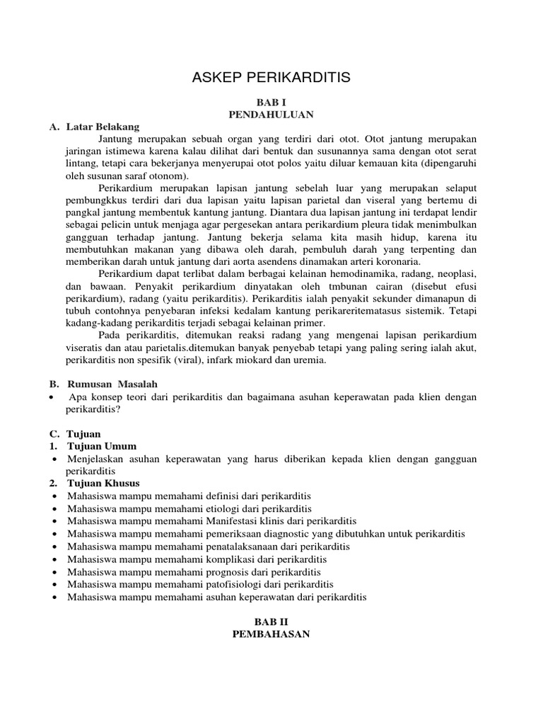 Askep Perikarditis | PDF