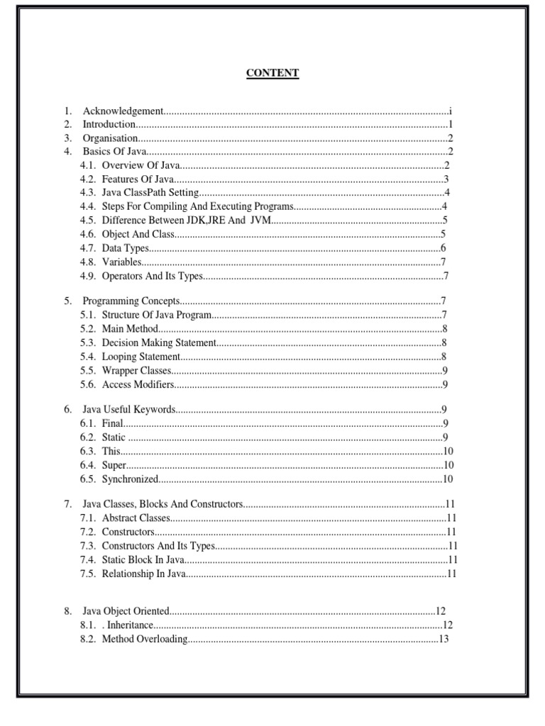Java Summer Training Report | PDF | Method (Computer Programming) | Class (Computer Programming)