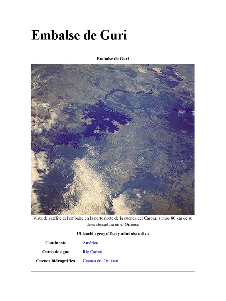 Embalse de Guri | PDF | Agua | Naturaleza