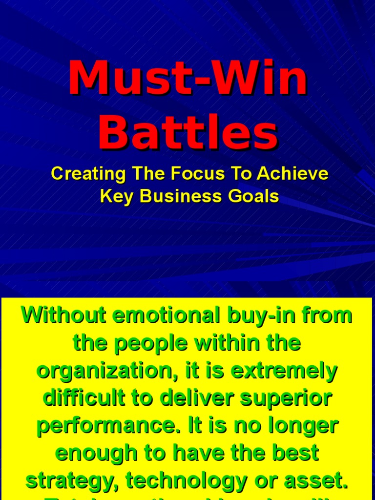 Must Win Battles | PDF | Leadership | Competitive Advantage