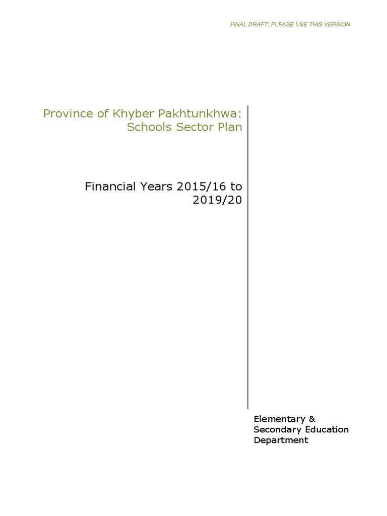 Education Sector Plan 2015 | PDF | Millennium Development Goals ...
