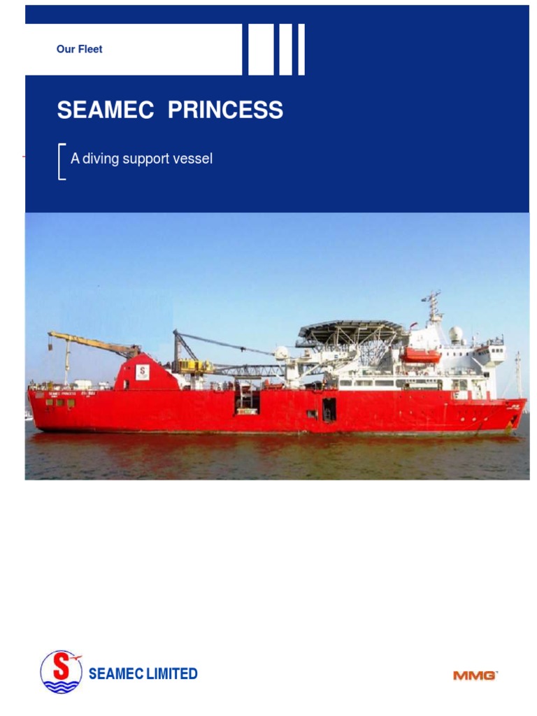 Seamec Princess: Dive Support Vessel Capabilities | PDF | Tonnage | Ships