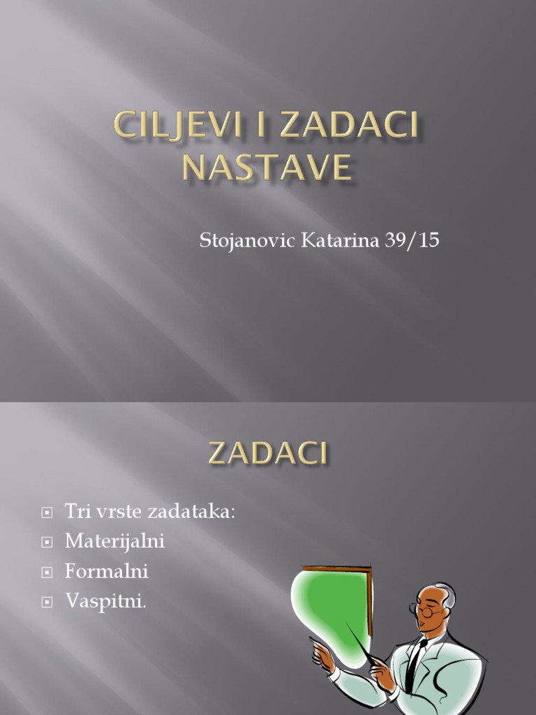 Ciljevi I Zadaci Nastave Kaca | PDF