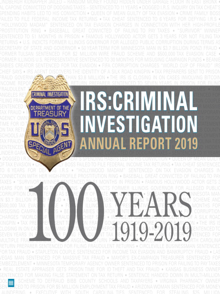 IRS CI 2019 Annual Report | PDF | Internal Revenue Service | Money ...