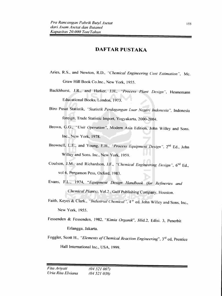 06 Daftar Pustaka | PDF | Process Engineering | Chemical Engineering