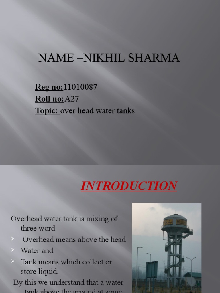 Overhead Water Tanks | PDF | Water | Drinking Water