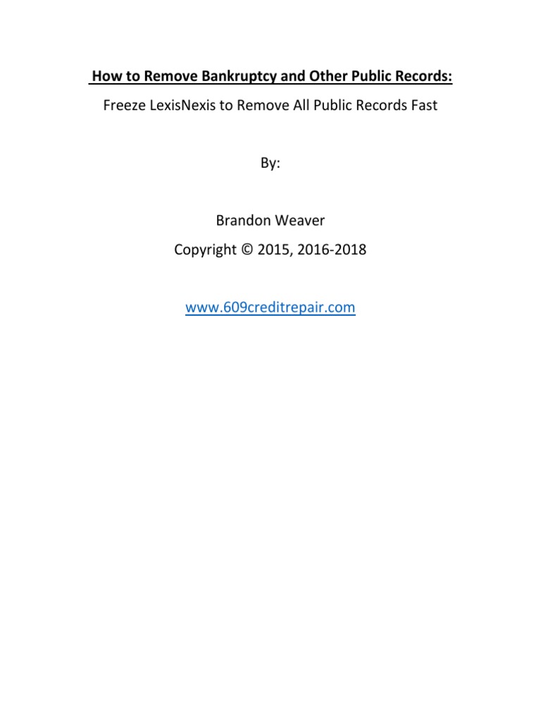 03-2 - C - How To Remove Bankruptcy and Other Public Records | PDF ...