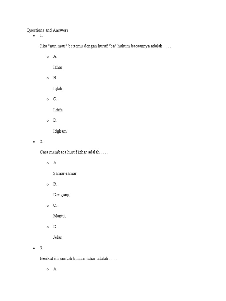 Questions and Answer1 | PDF