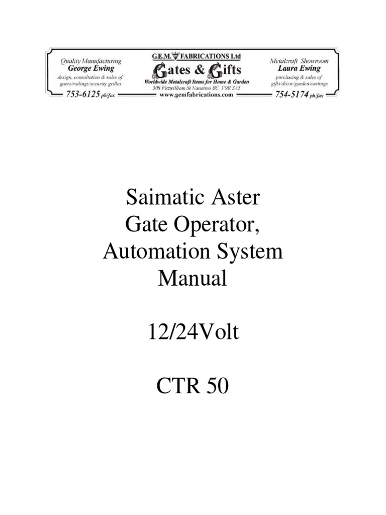 Aster Manual Precautions 12v Ctr50 Pdf Pdf Automation Electrical