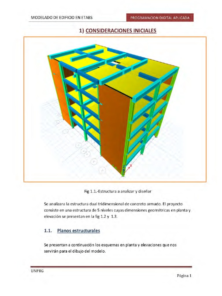 Manual de Modelado de Edificio en Etabs Javier Guevara Davila | PDF | Materiales de construcción ...