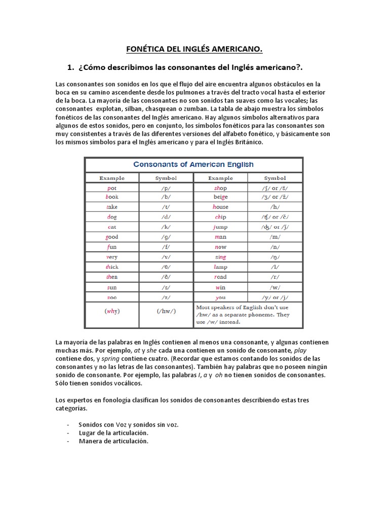 1 - Sonidos de Consonantes | PDF | Vocal | Sílaba