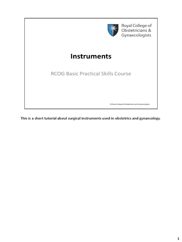 Instruments by Rcog | PDF | Uterus | Vagina