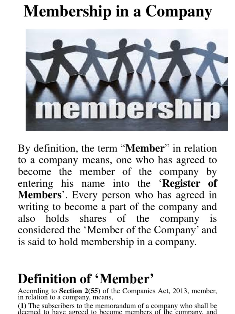 Membership in A Company | PDF | Securities (Finance) | Companies