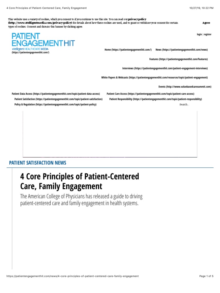 4 Core Principles of Patient-Centered Care, Family Engagement | PDF ...