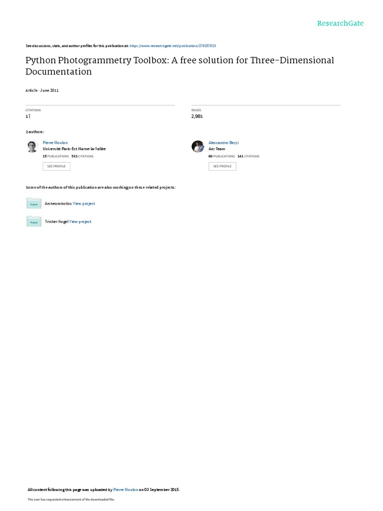 Python Photogrammetry Toolbox | Download Free PDF | 3 D Computer Graphics | Application ...