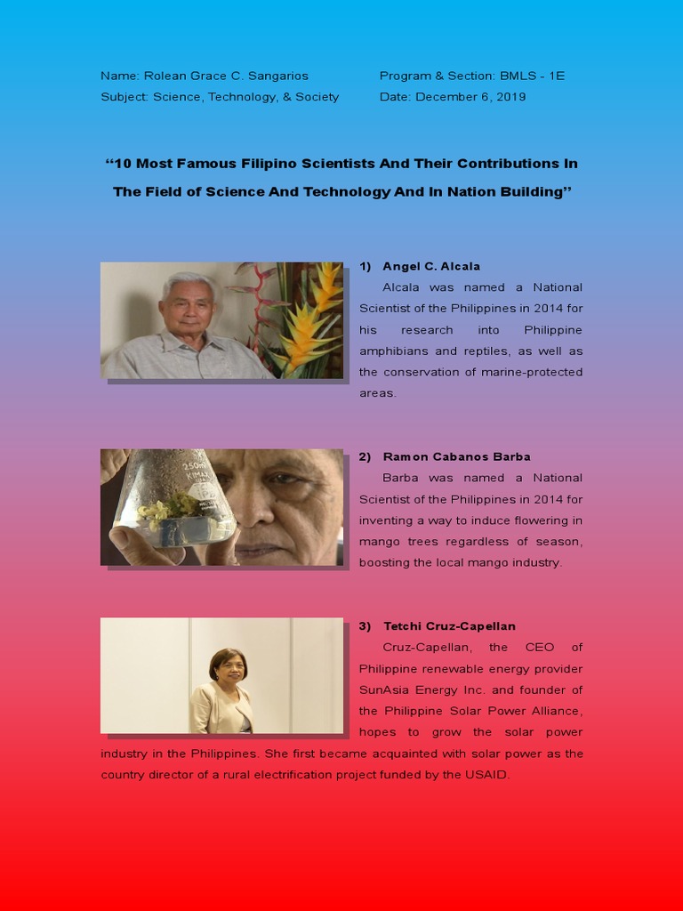 Top 10 Filipino Scientists and Contributions | PDF | Nature | Science
