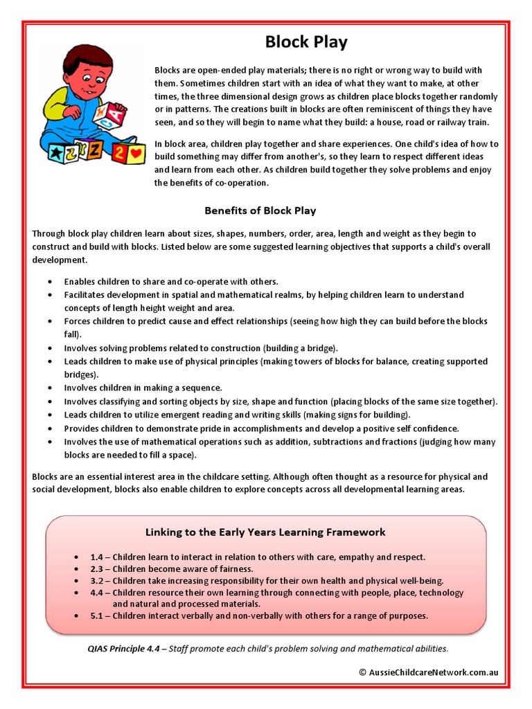 Block Play | PDF | Learning | Resource