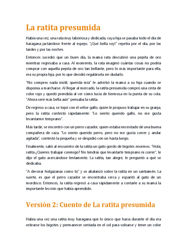 La Ratita Presumida | PDF | Gatos | Perros