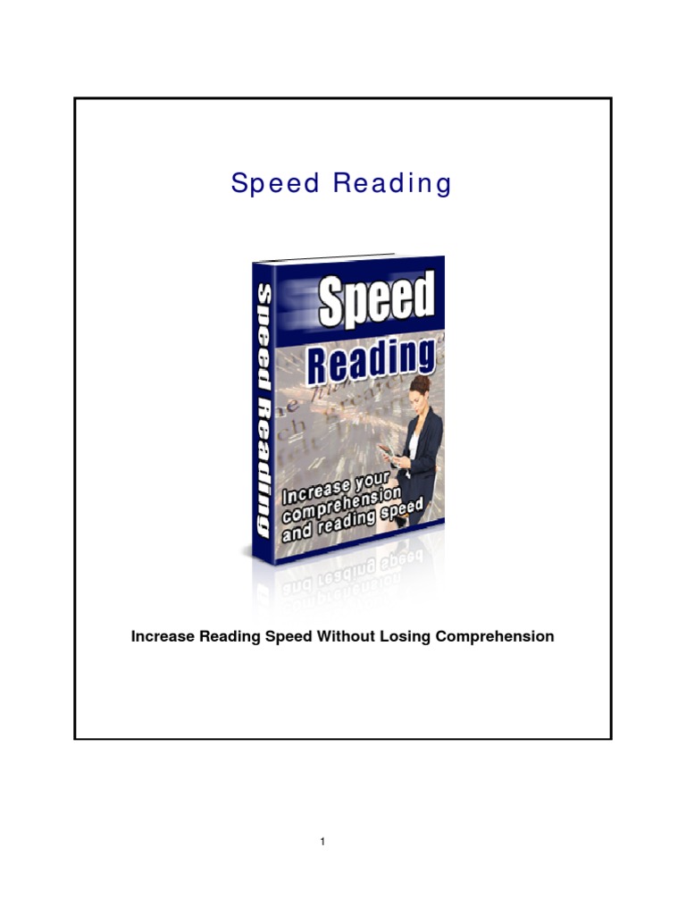Speed Reading Pdf Reading Comprehension Speed Reading