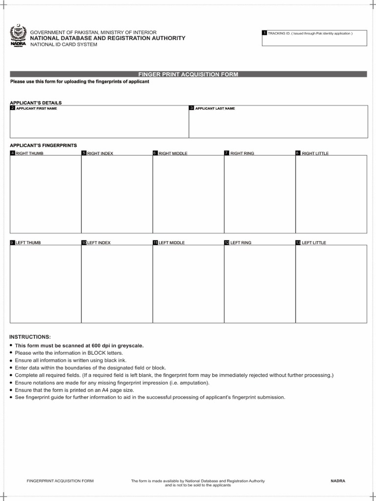 Fingerprints Form PDF | PDF