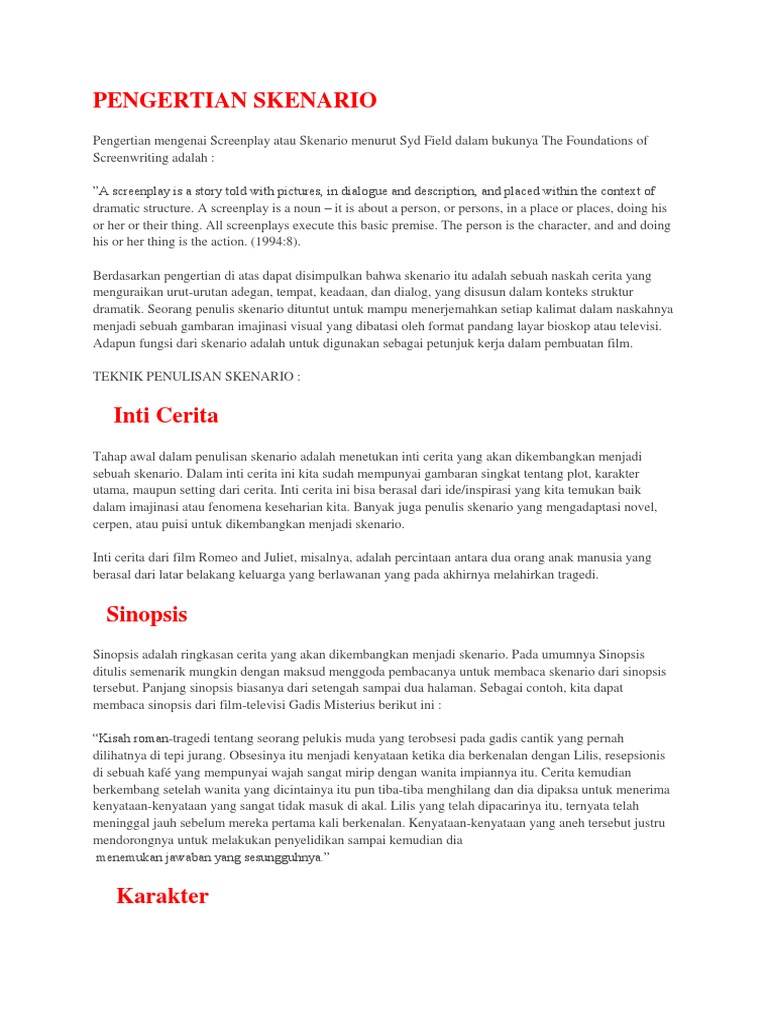 Pengertian Skenario | PDF