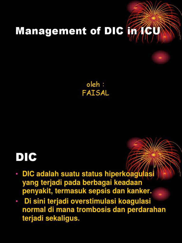 Manajemen DIC di ICU: Diagnosis dan Terapi | PDF