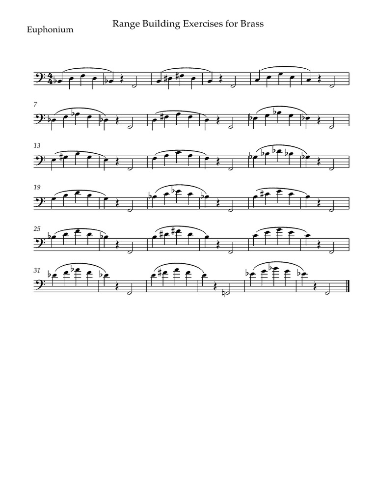Range Building Exercises For Euphonium | PDF