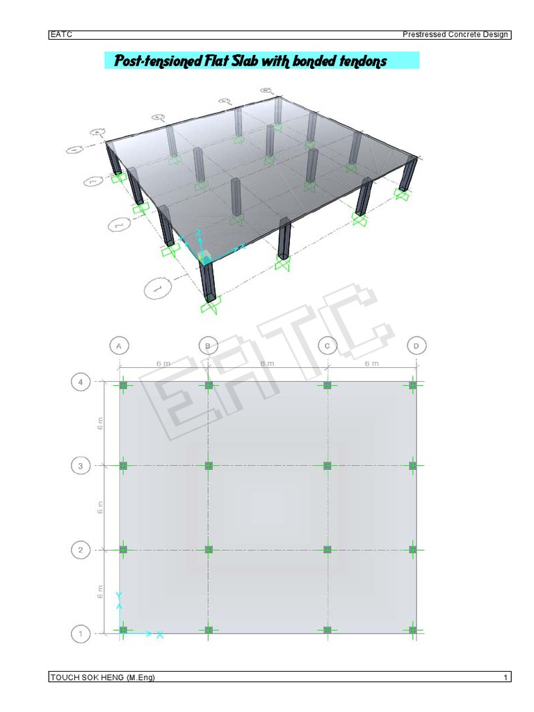 Mathcad - Practical Example With PT Flat Slab | PDF