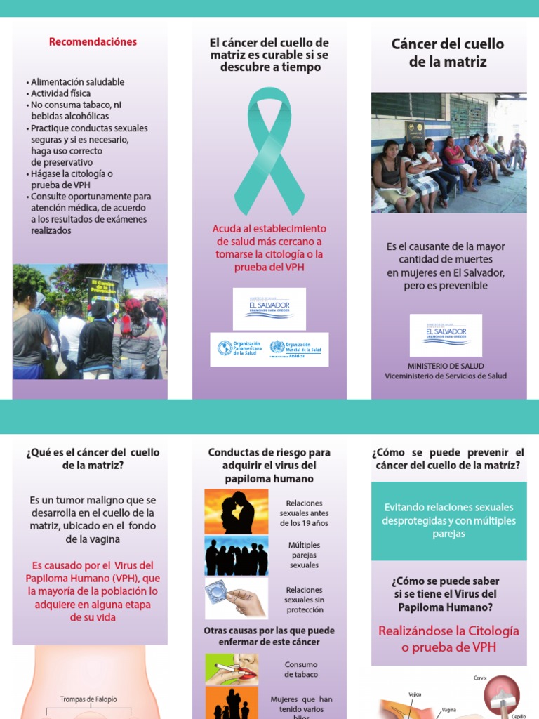 Triptico Cancer Cervico Uterino | PDF | Cáncer | Rtt