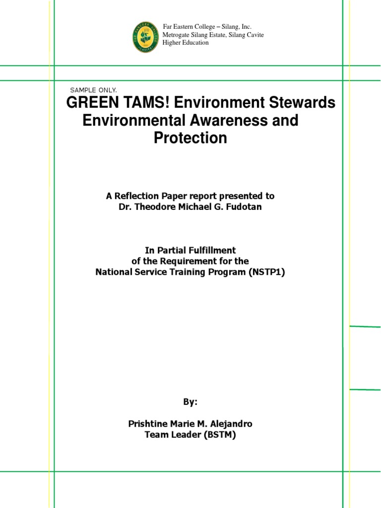 Environmental Awareness Reflection | PDF | Waste | Human Impact On The ...