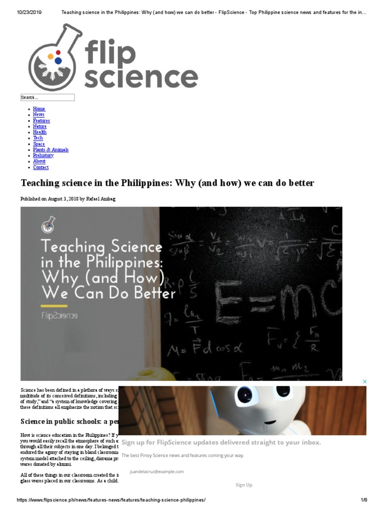 Teaching Science in The Philippines - Why (And How) We Can Do Better ...