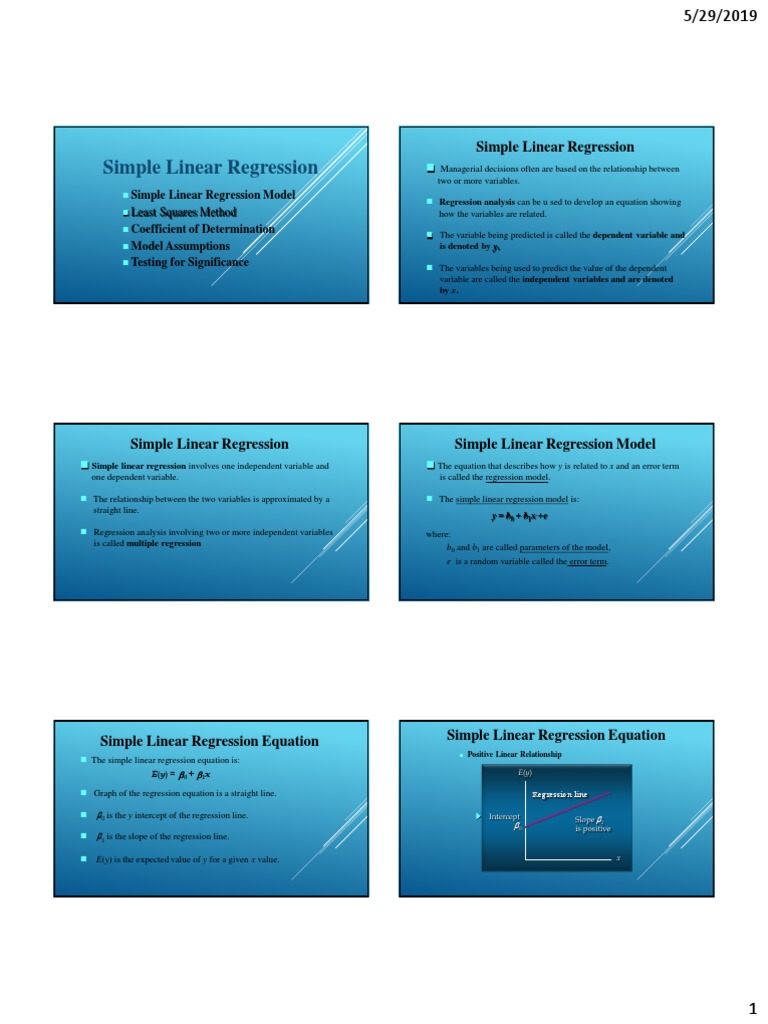 Simple Linear Regression PDF | Download Free PDF | Regression Analysis | Linear Regression