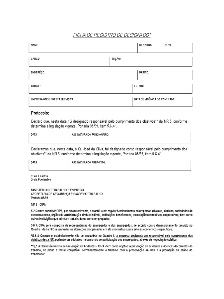 11 Ficha de Registro de Designado | PDF