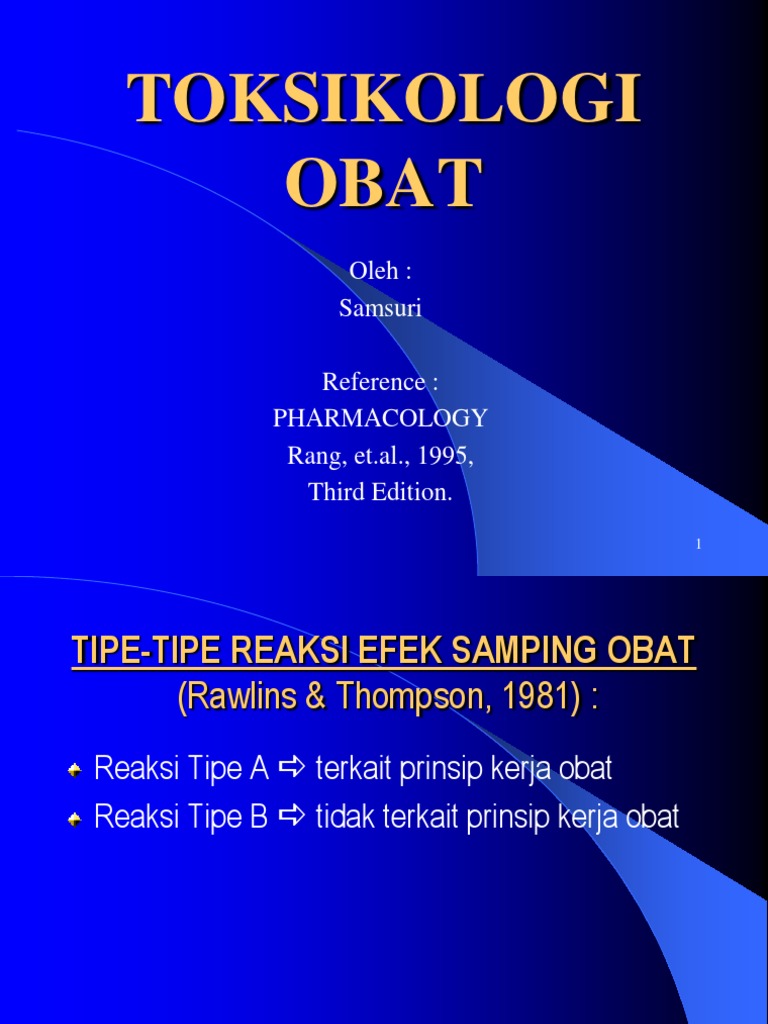 Toksikologi Obat | PDF